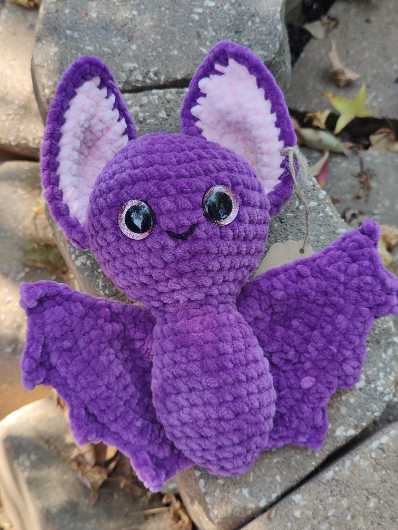 Super Soft Bat Plushie - Squishy Bat Plush- Purple Bat Plush - Small ...