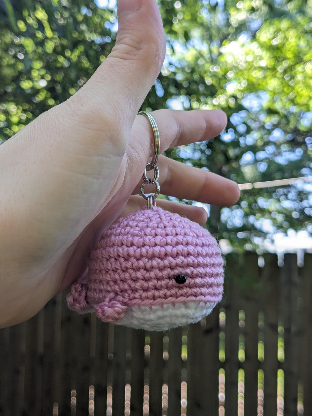 Mini Whale Keychain Pink Whale Key Ring/bag Charm - Etsy