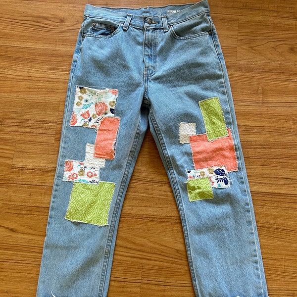 Patchwork Jeans - Etsy