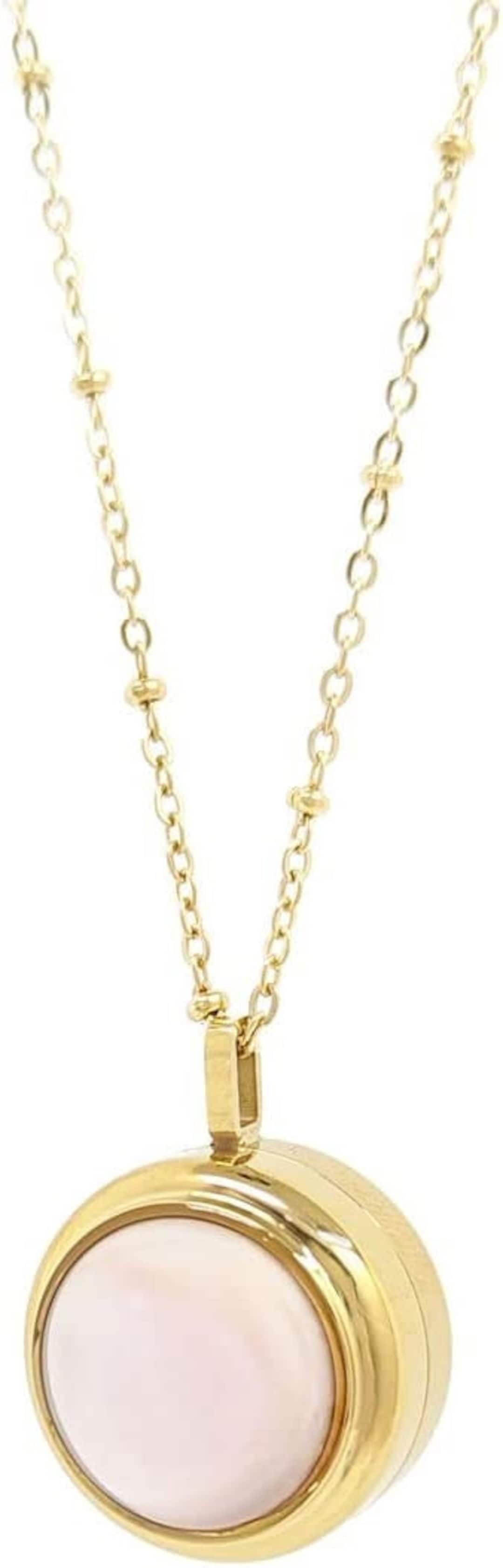 Mother of Pearl Pill Locket Necklace, Secure Pill Box Jewelry, Holder ...