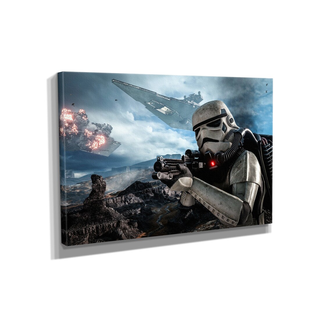 Stormtrooper Battle Canvas Wall Art Print. High Quality Free - Etsy