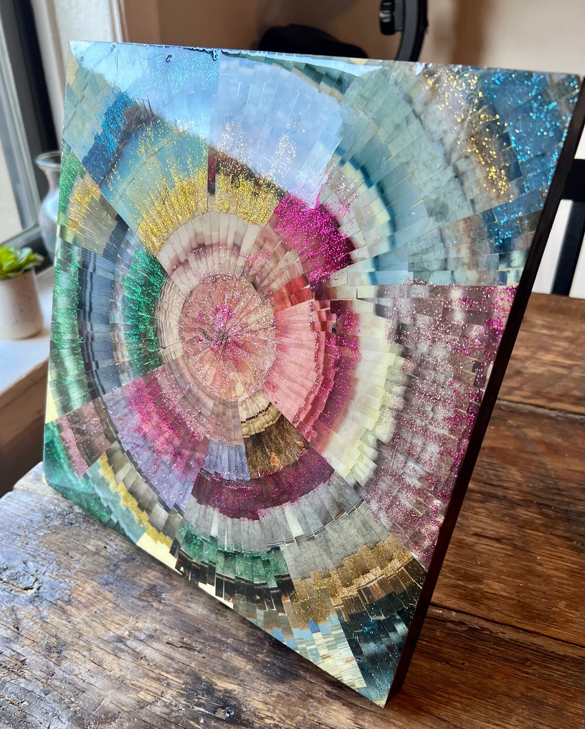 Glitter Rainbow Resin Collage Wall Art - Etsy