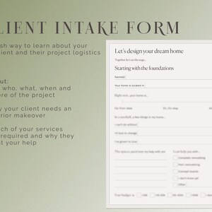 New Client Intake Form for Interior Designers Client Welcome - Etsy
