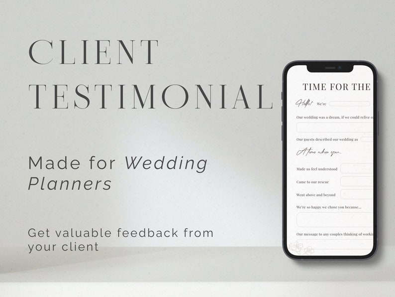 Client Feedback Form for Professional Wedding Planners | Client Goodbye ...
