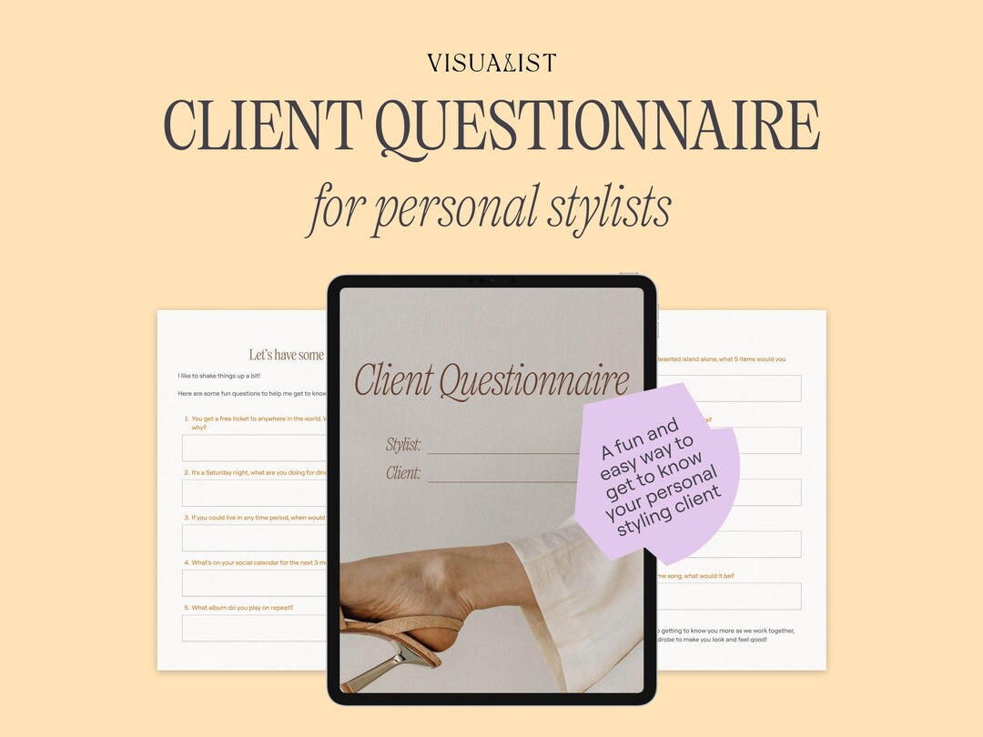 Personal Stylist | Fun Questionnaire Template | Digital Download ...