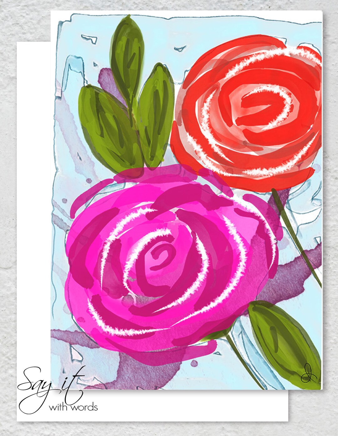 Blank Printable Abstract Blank Greeting Card for Any Occasion, Blank ...