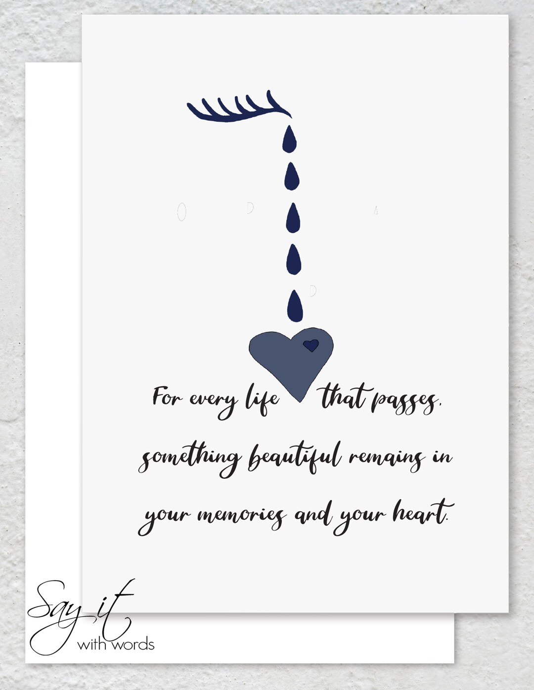 Sympathy Card, Printable Memorial Card, Digital Download, Card for ...
