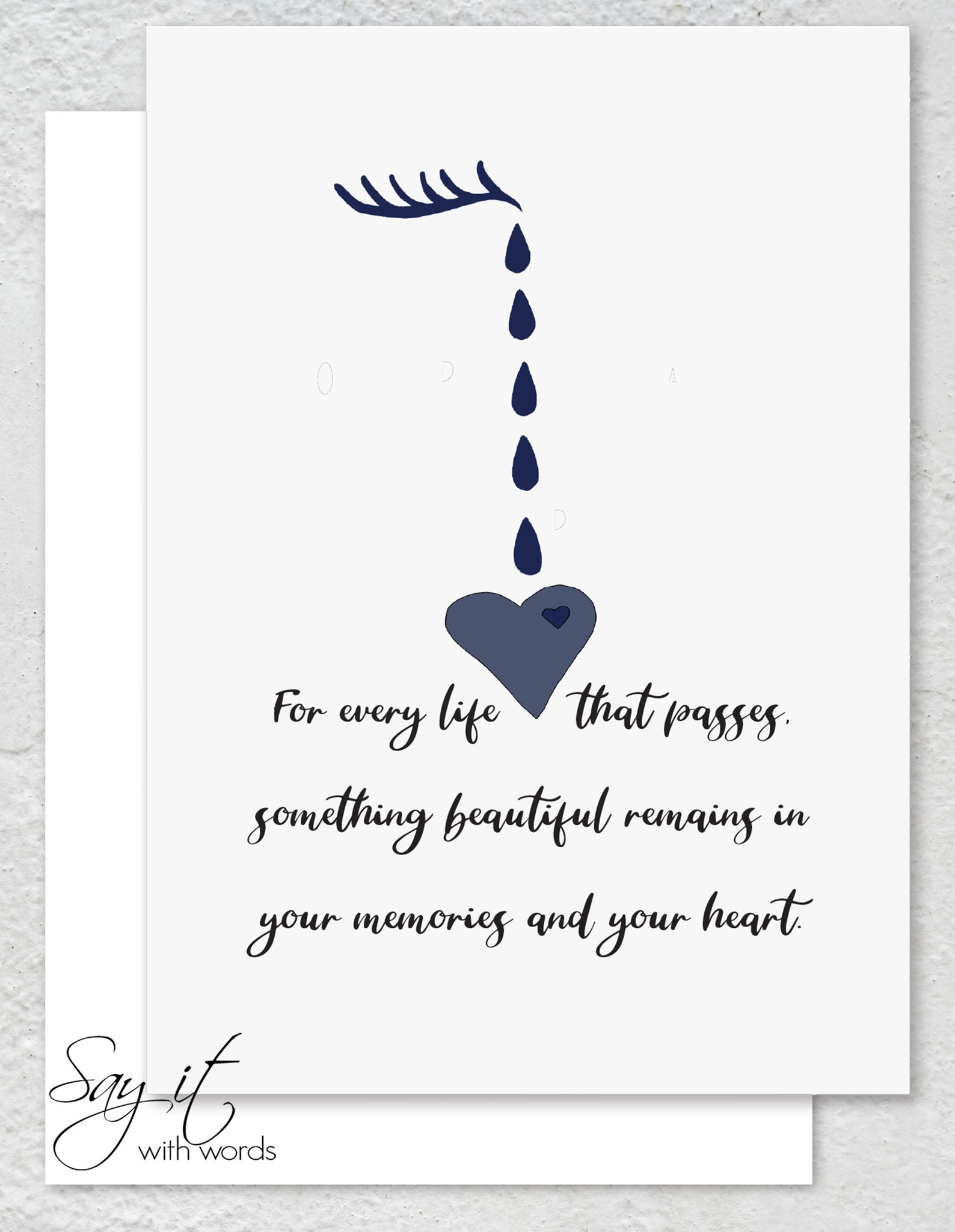Sympathy Card, Printable Memorial Card, Digital Download, Card for ...