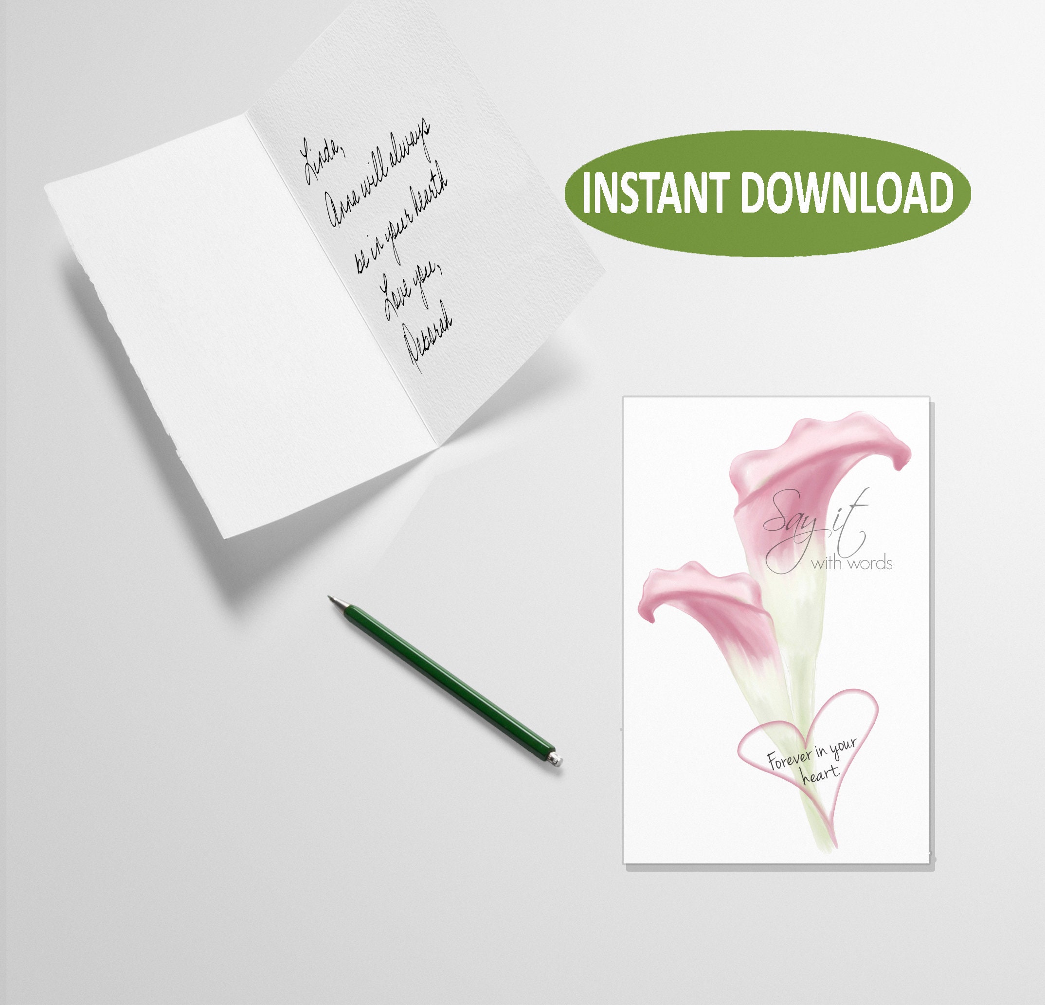Downloadable Digital Sympathy Card, Forever in Your Heart, Greeting ...