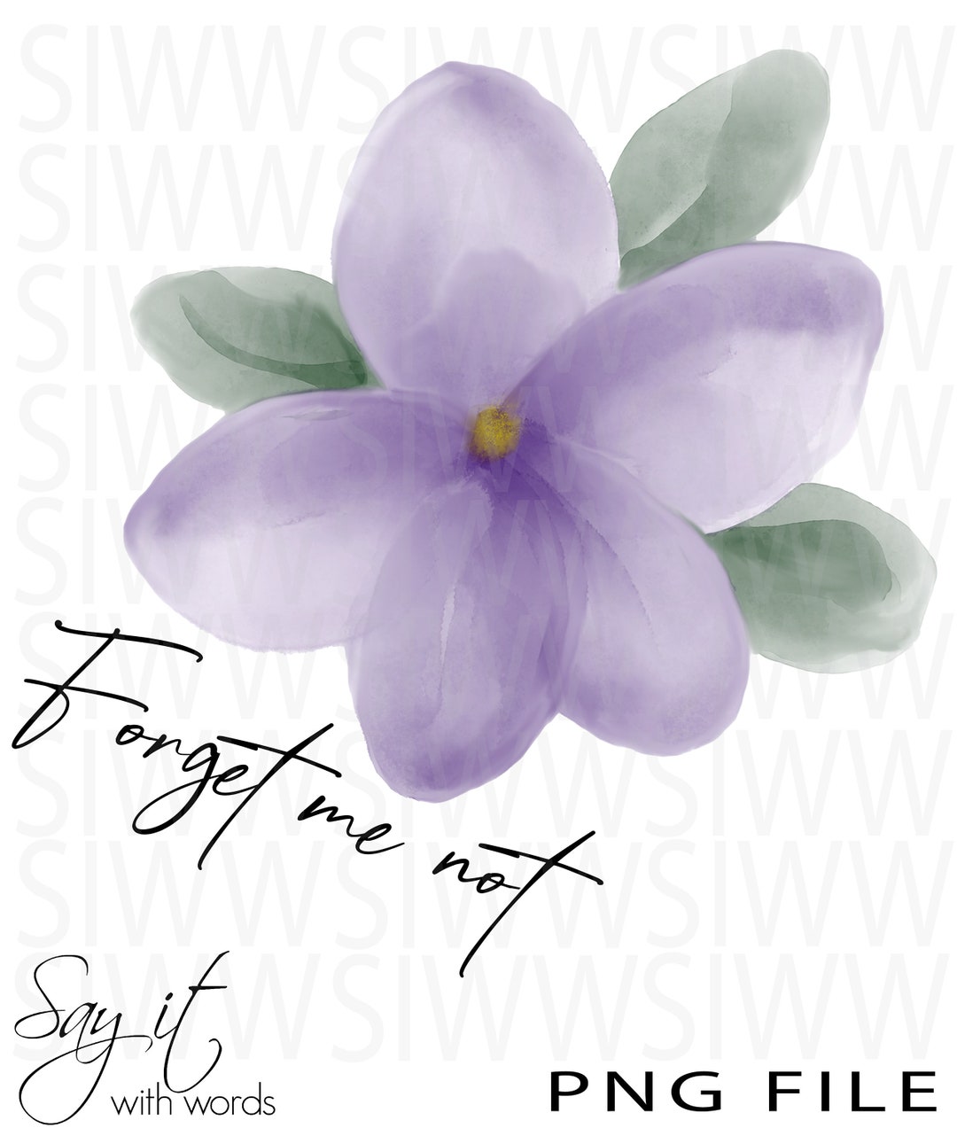Sublimation Forget Me Not Watercolour Design, PNG File for Sublimation ...