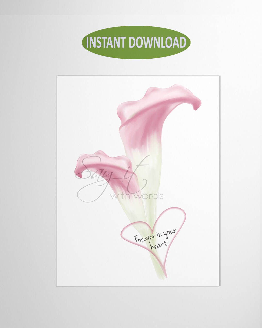Downloadable Digital Sympathy Card, Forever in Your Heart, Greeting ...