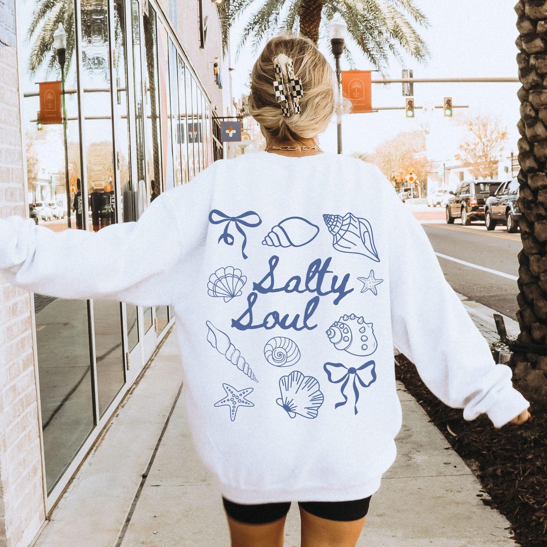 Retro Summer PNG Salty Soul Seashell Bow Coquette With Aesthetic Doodle ...