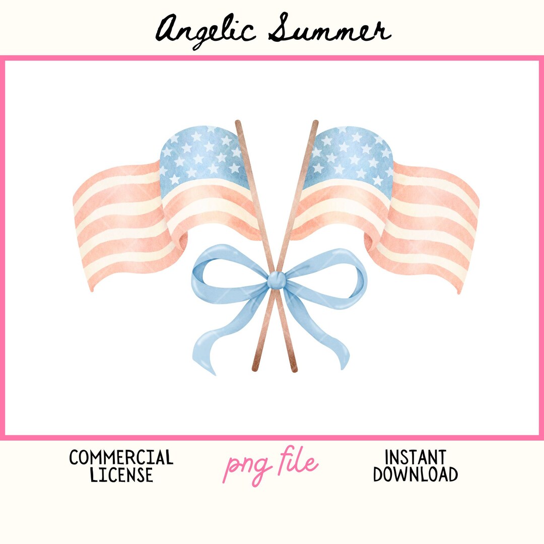 Coquette 4th of July PNG American Flag Collage White Blue Red Bows ...