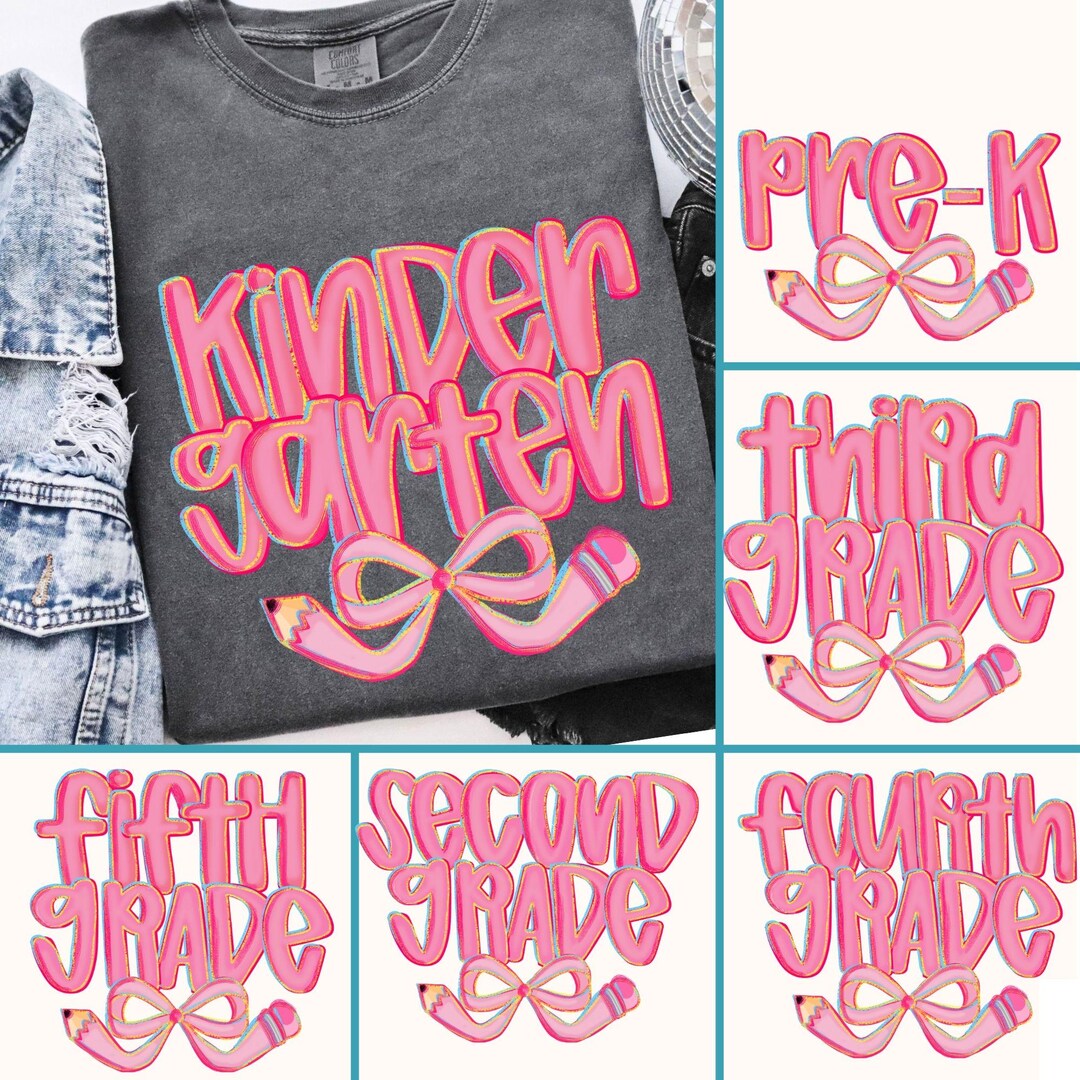 Preppy Back to School PNG Bundle Brush Stroke Doodle Hand Drawn ...