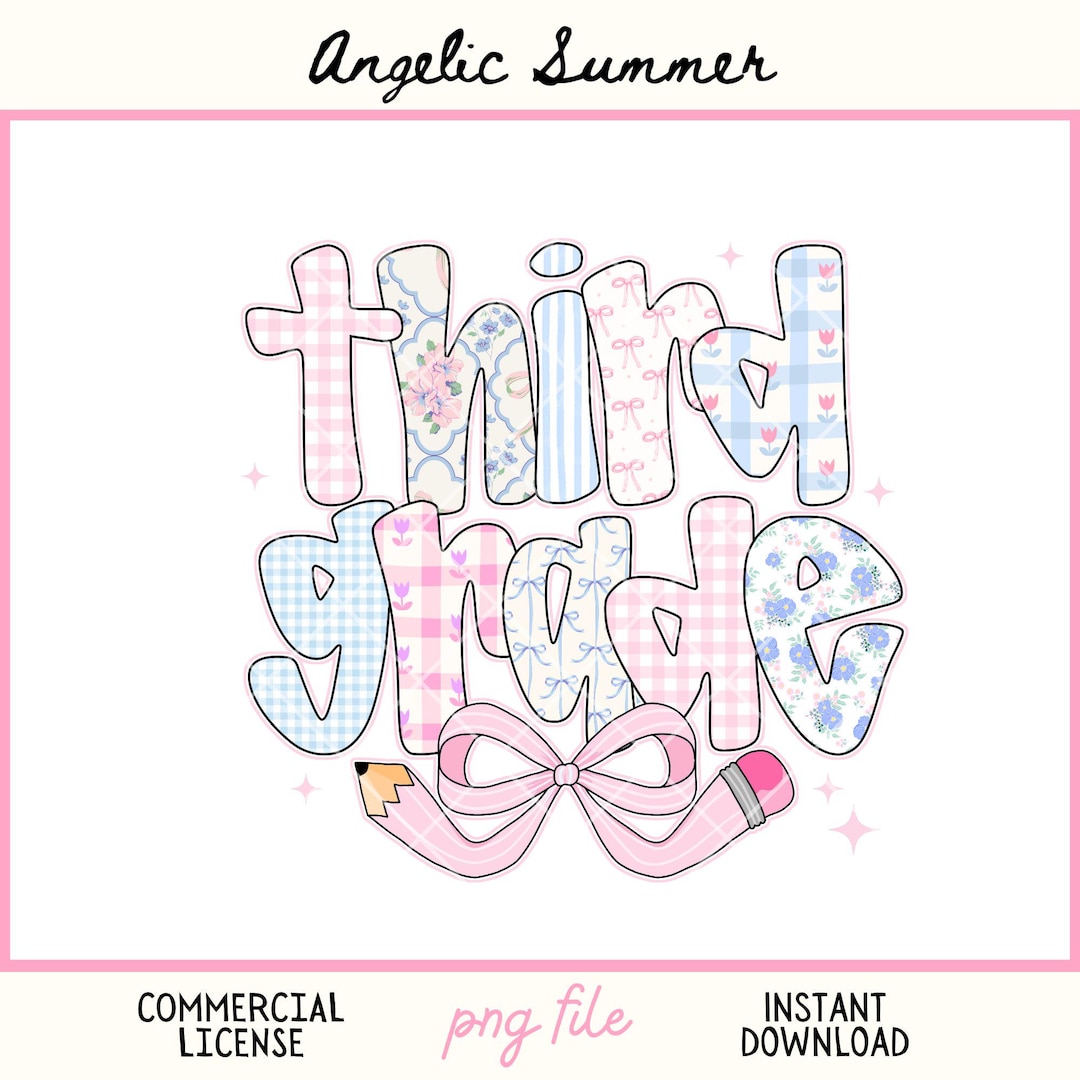 Preppy Back to School PNG Bundle Pink Coquette Pencil Bow Grades ...