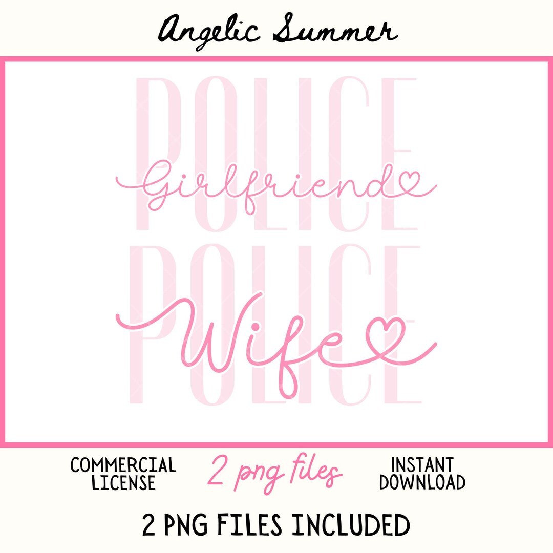 Police Wife PNG Girly Coquette Cop Wifey Girlfriend Pink Heart Cursive ...