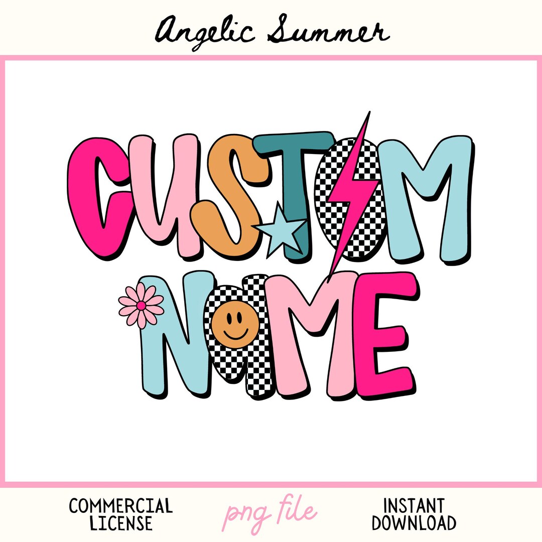 Custom PNG Teacher Name Kid Name Personalized Retro Trendy PNG File ...
