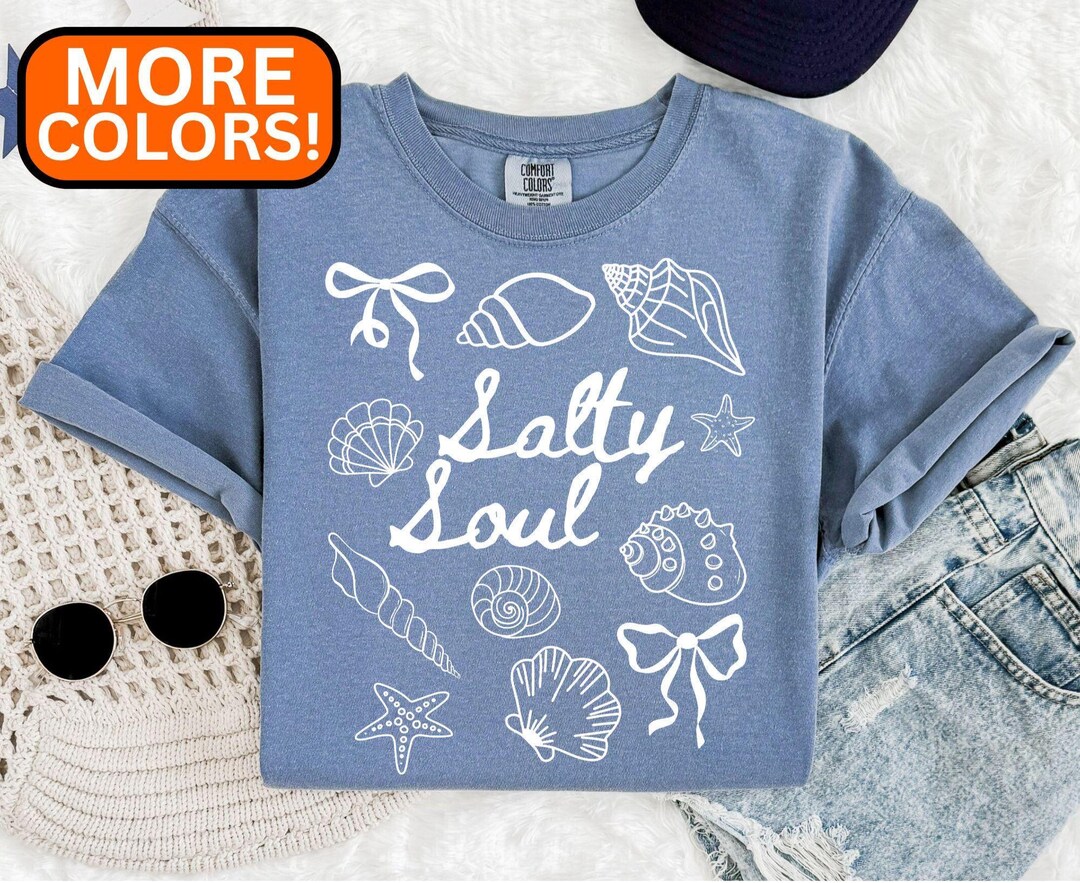 Retro Summer PNG Salty Soul Seashell Bow Coquette With Aesthetic Doodle ...