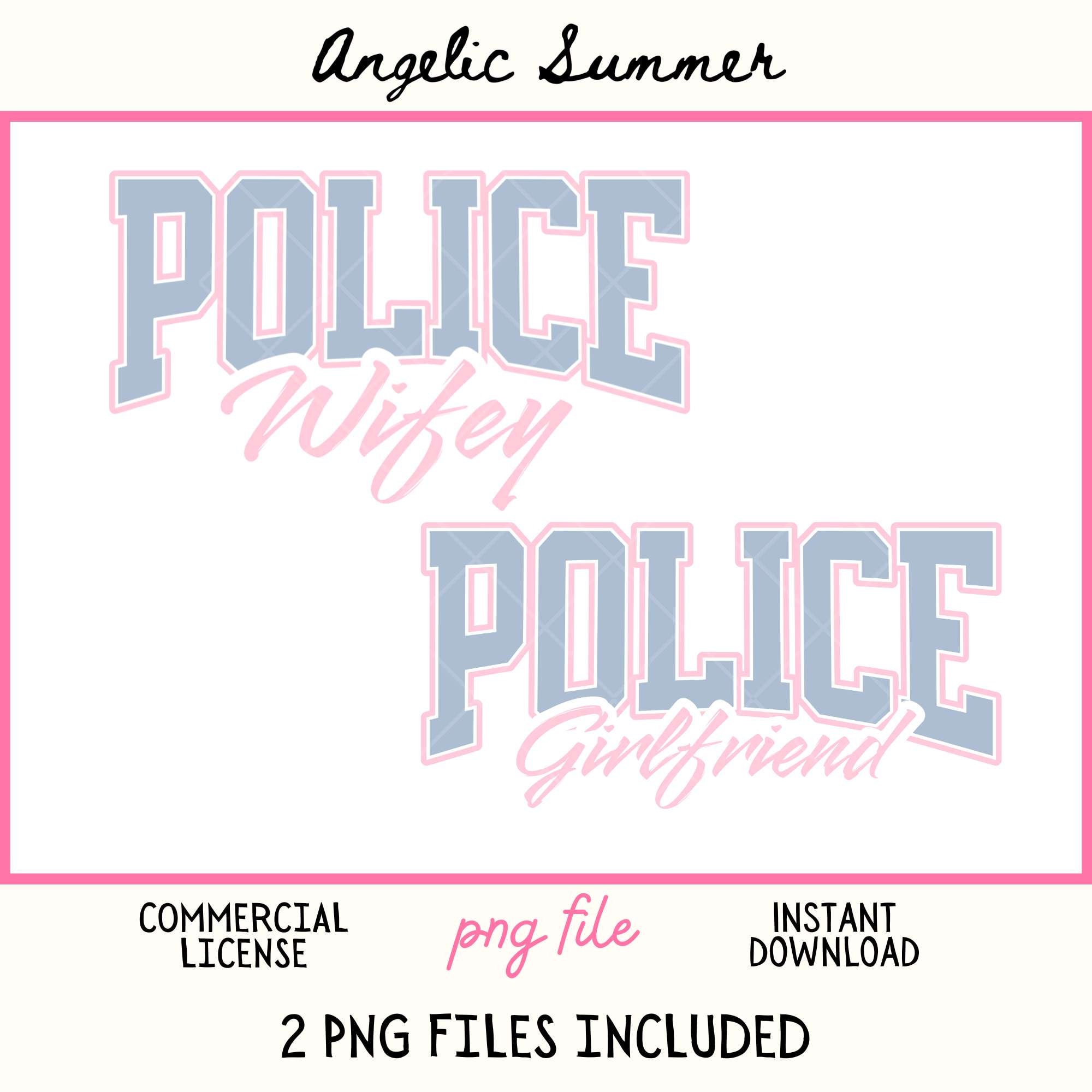 Police Wife Varsity PNG Girly Coquette Cop Wifey Girlfriend Pink Heart ...