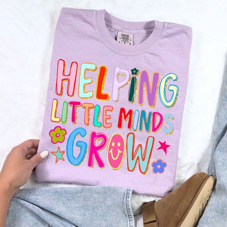 Helping Little Minds Grow Png Funny Back to School Teacher PNG Preppy ...