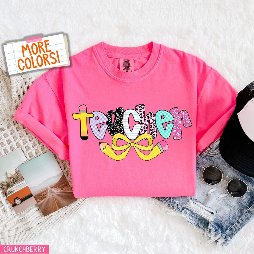Comfort Colors® Preppy Teacher Shirt Retro Coquette Teacher Shirt ...