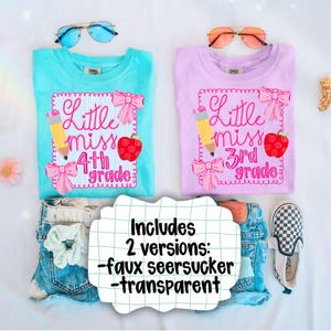 Preppy Grades Level PNG Bundle Little Miss 1st Grade Hand Drawn Frame ...