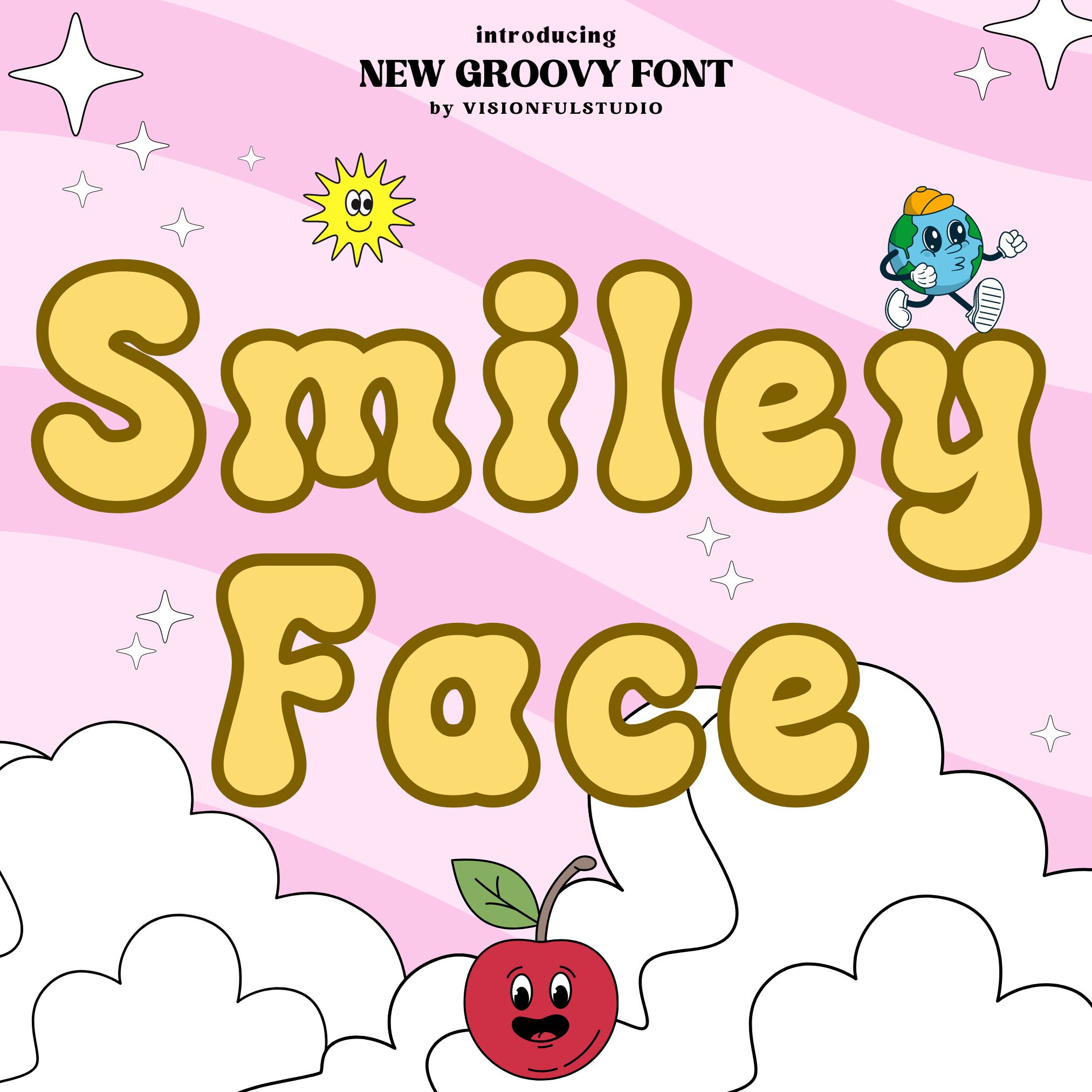 Groovy Font Bundle, Retro Font, Cricut Fonts, Bubbly Font, Hippie Fonts, Sublimation Font ...