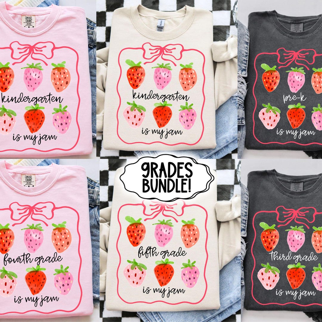 Strawberry Grades PNG Bundle Back to School Kindergarten is My Jam ...
