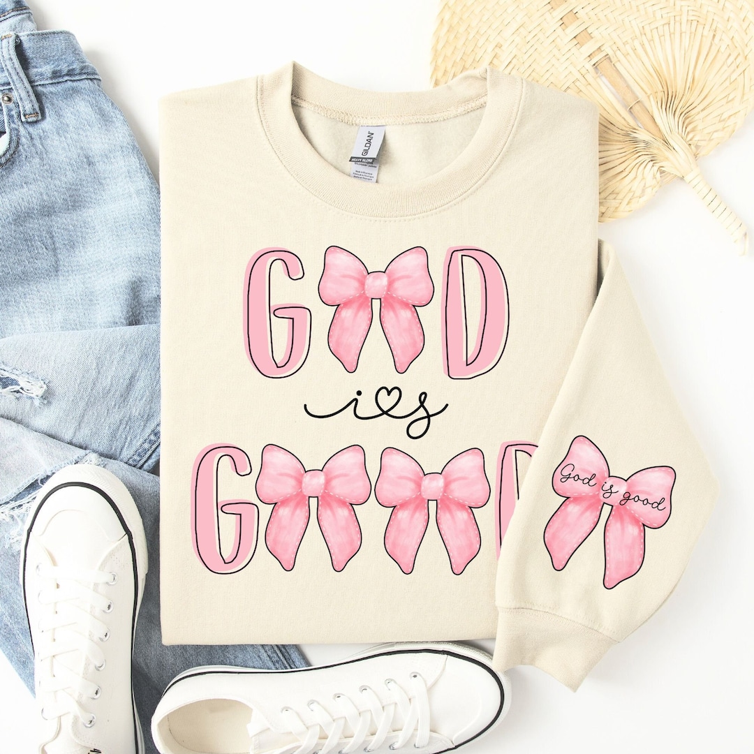 God is Good PNG Christian Pink Bow Coquette Bible Verse Praying Pastel ...