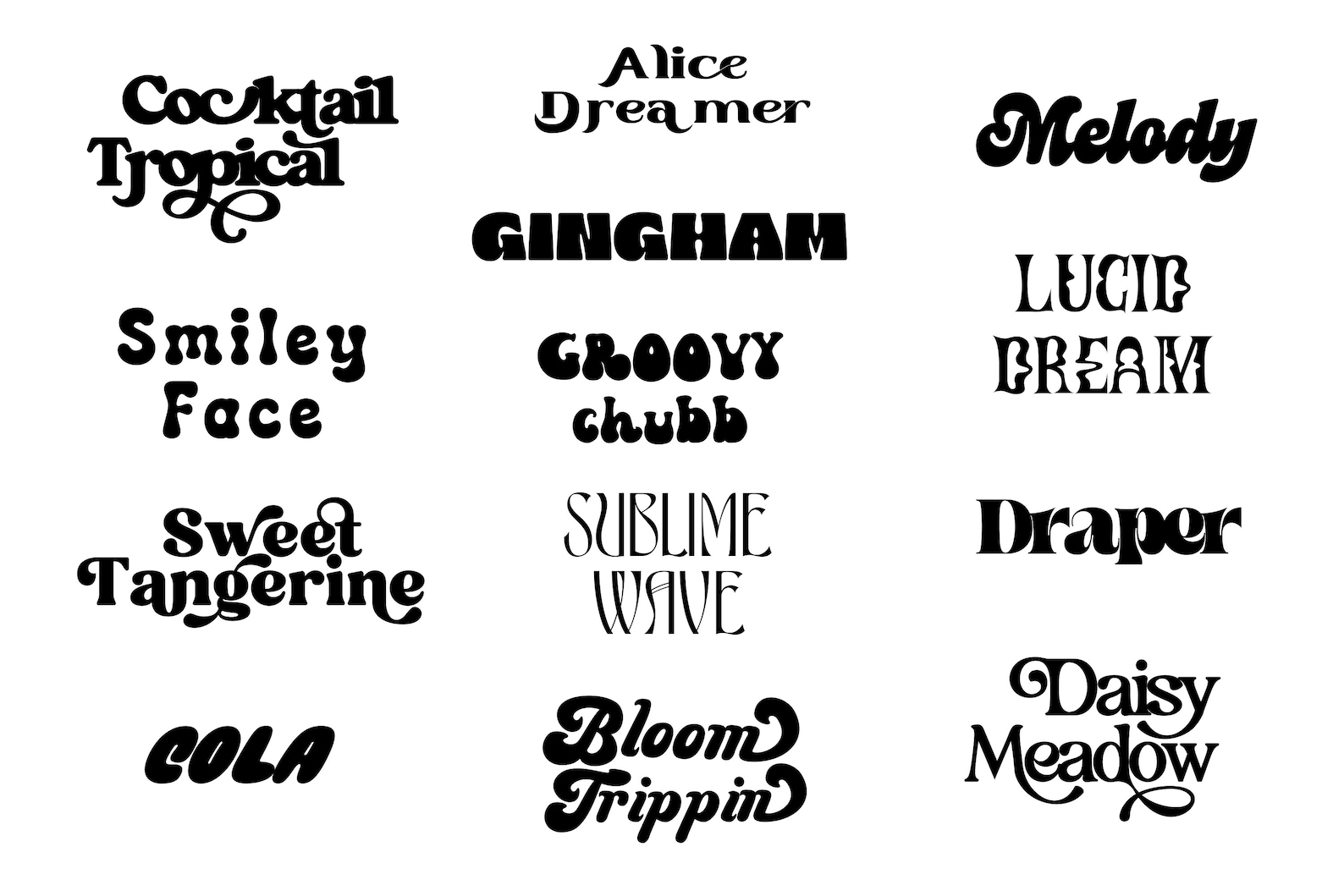 Groovy Font Bundle, Retro Font, Cricut Fonts, Bubbly Font, Hippie Fonts, Sublimation Font ...