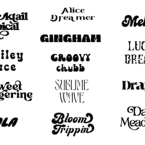 Groovy Font Bundle, Retro Font, Cricut Fonts, Bubbly Font, Hippie Fonts ...