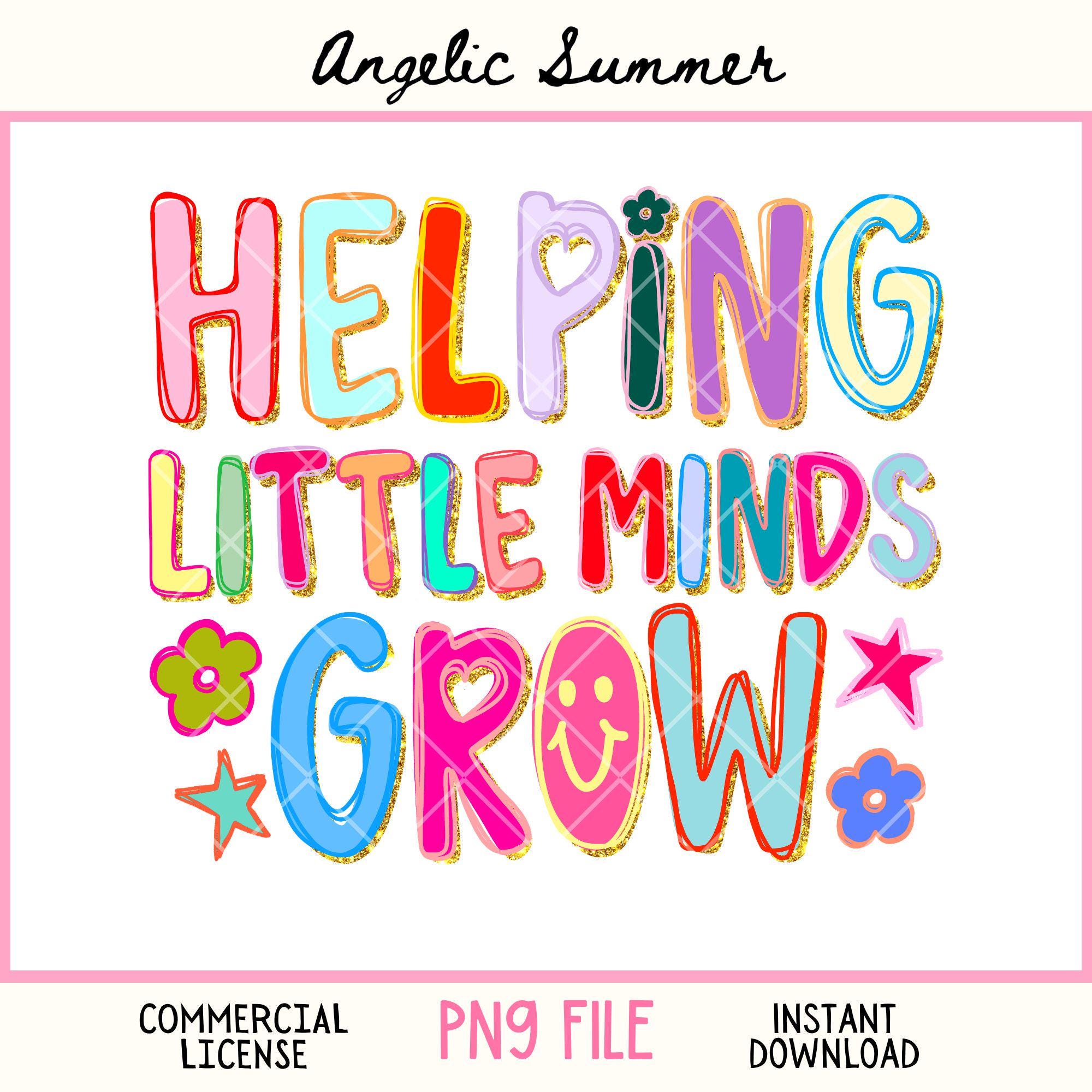 Helping Little Minds Grow Png Funny Back to School Teacher PNG Preppy ...