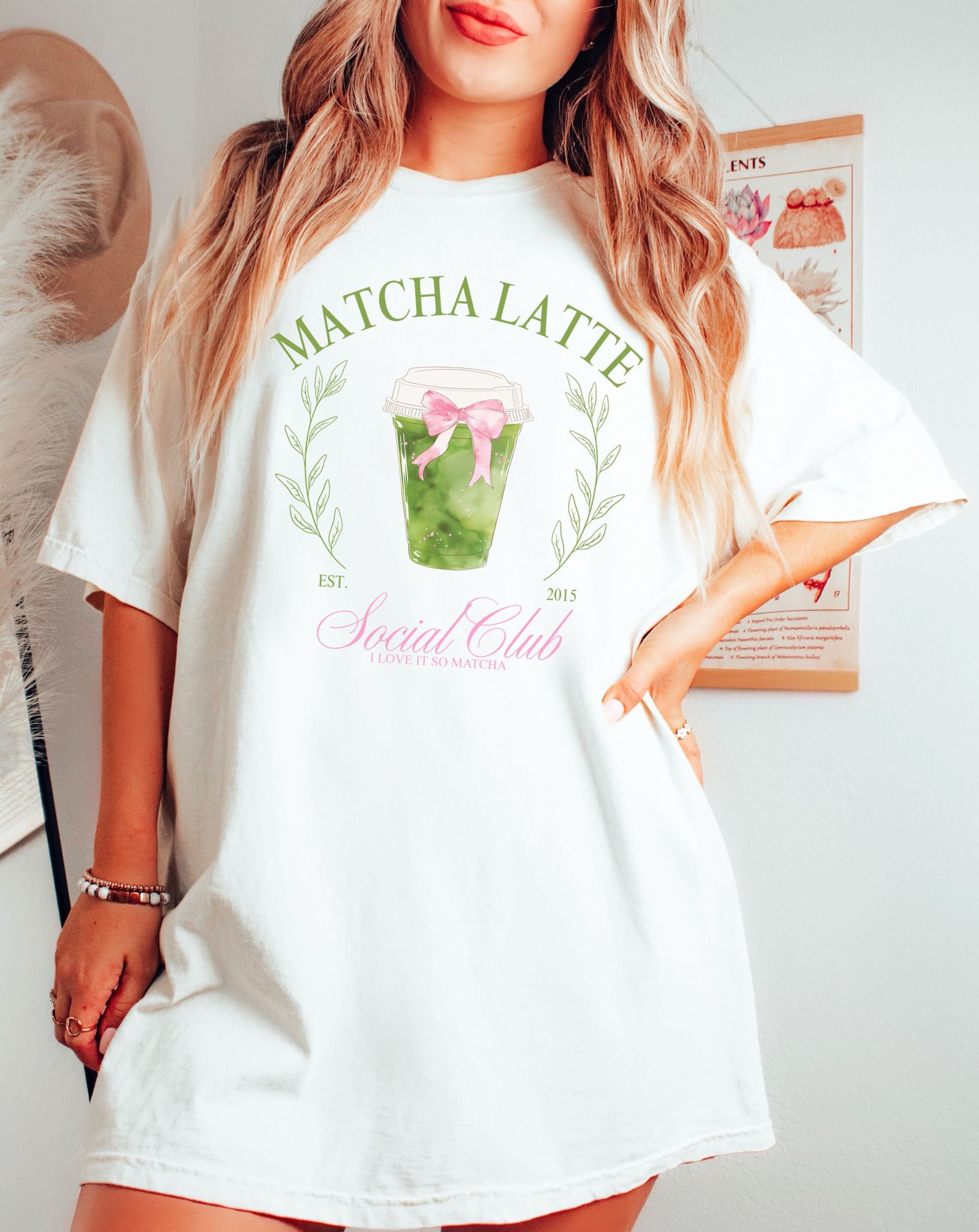 Matcha Latte Social Club PNG Coquette Pink Bow Watercolor Soft Girl ...