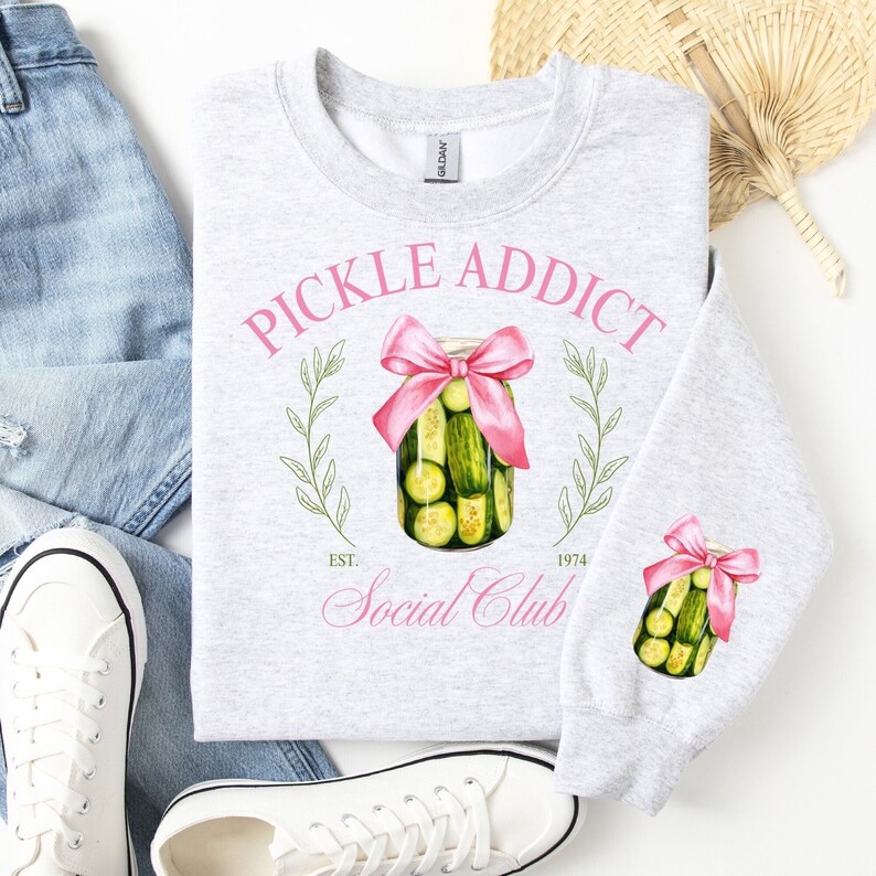 Coquette Pickle Addict Social Club PNG Retro Vintage Watercolor Pink ...