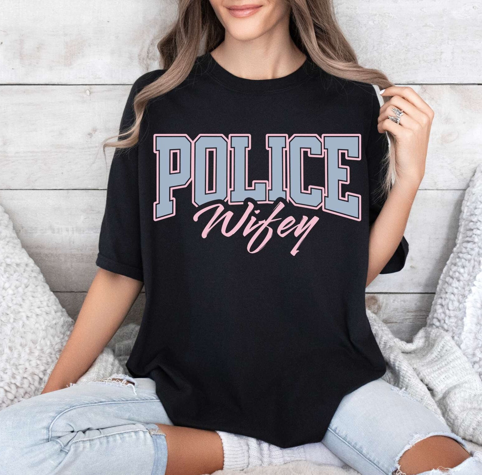 Police Wife Varsity PNG Girly Coquette Cop Wifey Girlfriend Pink Heart ...