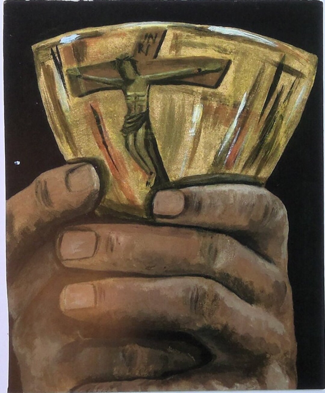 Original Art, 8x10 Print the Eucharist: Hands Holding the Chalice With ...