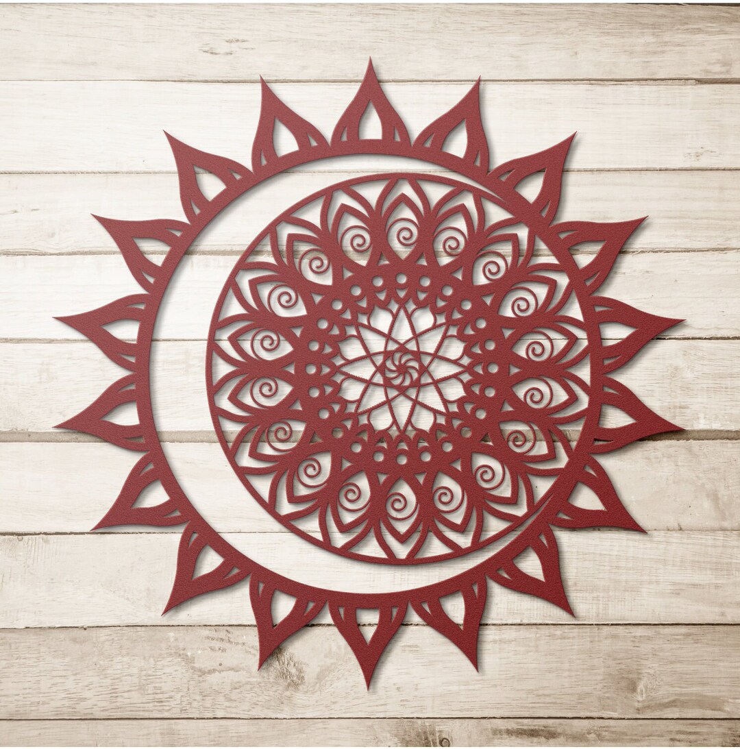 Mandala Metal Wall Art Sun Metal Decor Sun Mandala Large Metal - Etsy