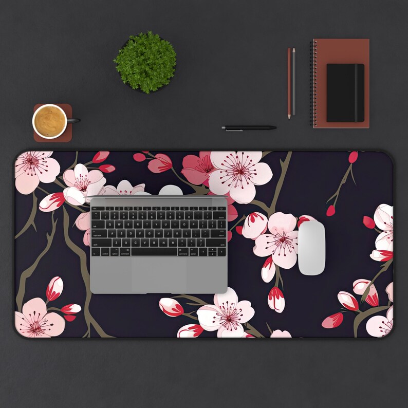 Sakura Design Desk Mat, Large Cherry Blossom Tree Desk Pad, Japanese ...