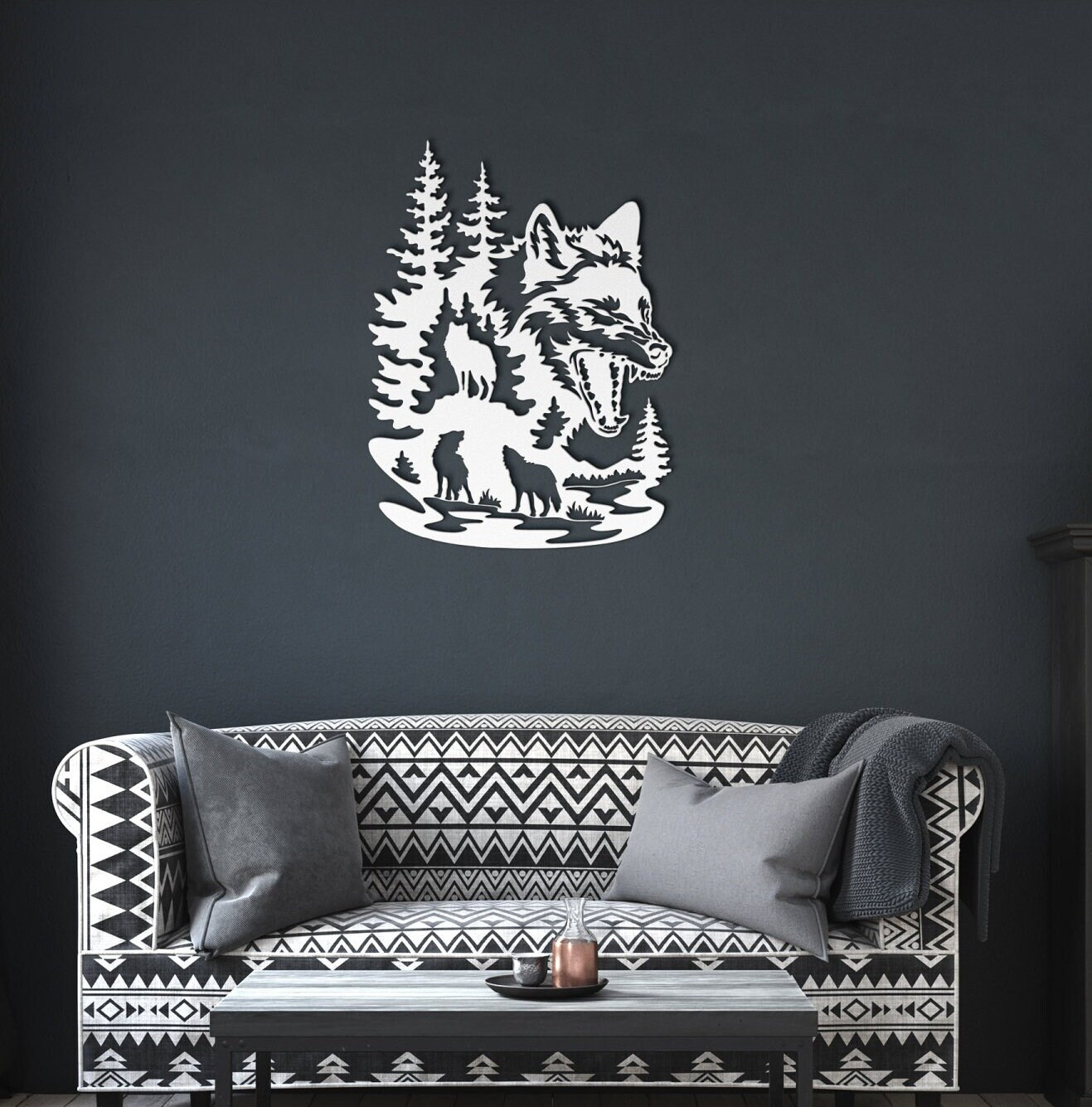 Wolf Metal Wall Art Large Metal Artwork Metal Wolf Head Art - Etsy