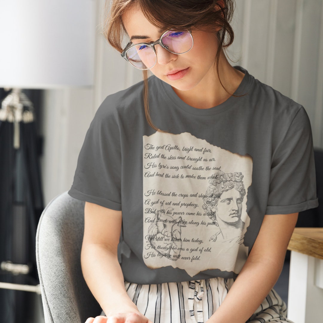 Apollo Poem T-shirt Greek Myth Tee Ode to Apollo Design - Etsy UK