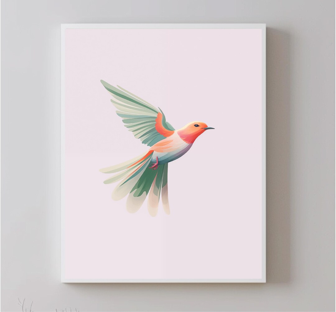 Hummingbirds Digital Art Print for Bedroom, Living Room or Office ...