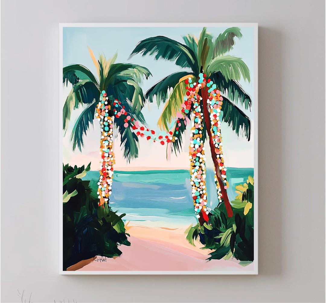 Christmas Palm Tree Painting | Printable Christmas Art | Digital ...