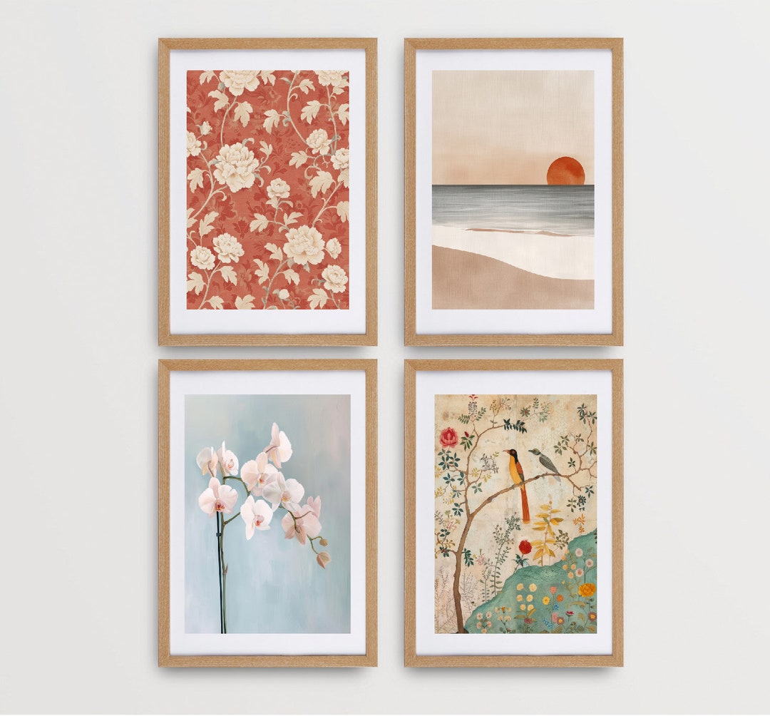 Wall Gallery Art of 4 Fine Art Digital Designs | Digital Download ...
