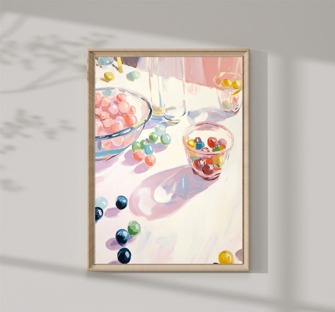 Colorful Candies Painting | Pastel Candies Wall Decor Print | Kitchen ...