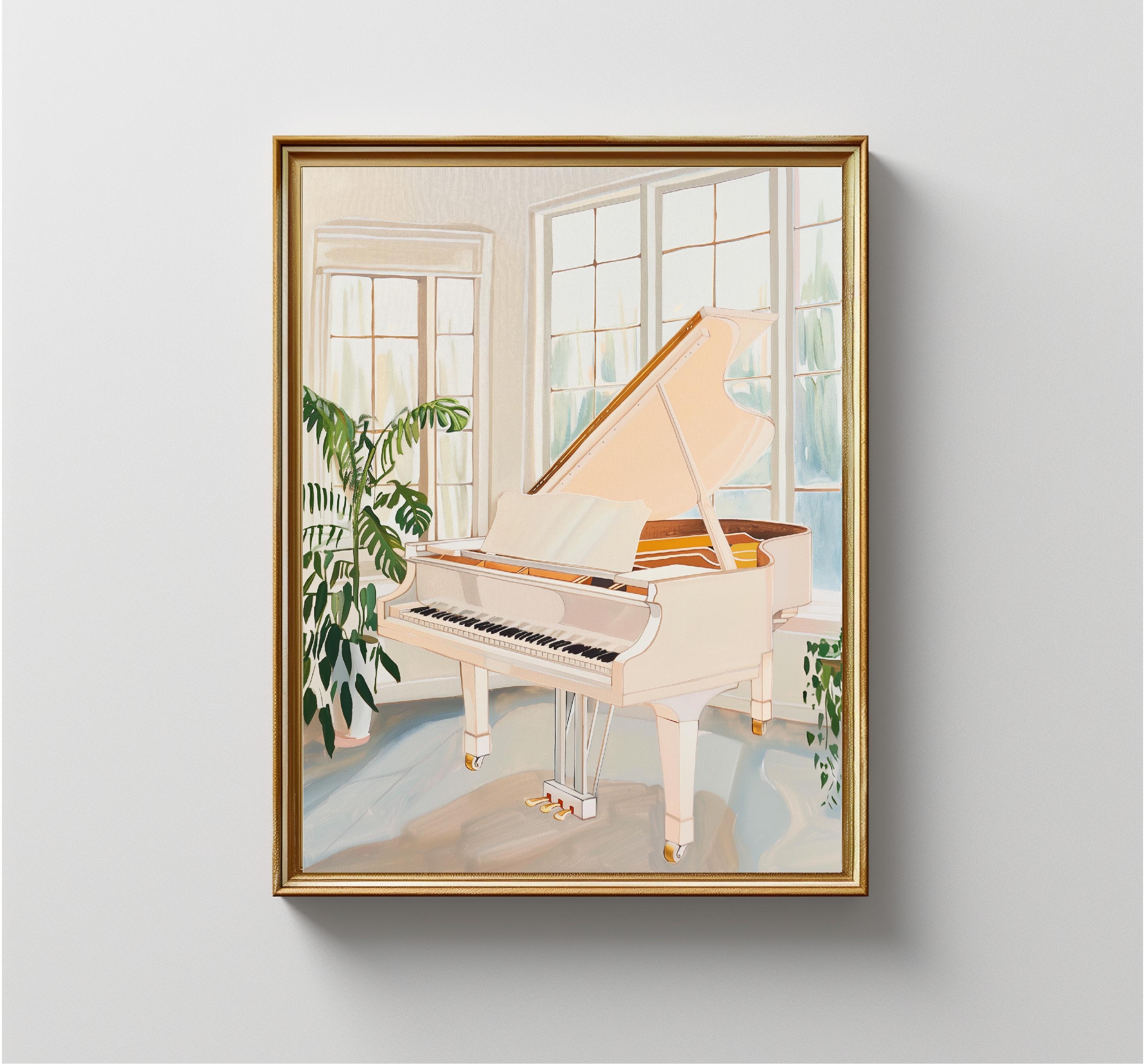 Piano Painting | Music Wall Art Print | Music Digital Print | Music ...