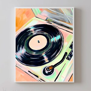 Record Player Music Painting | Music Wall Art Print | Music Digital ...