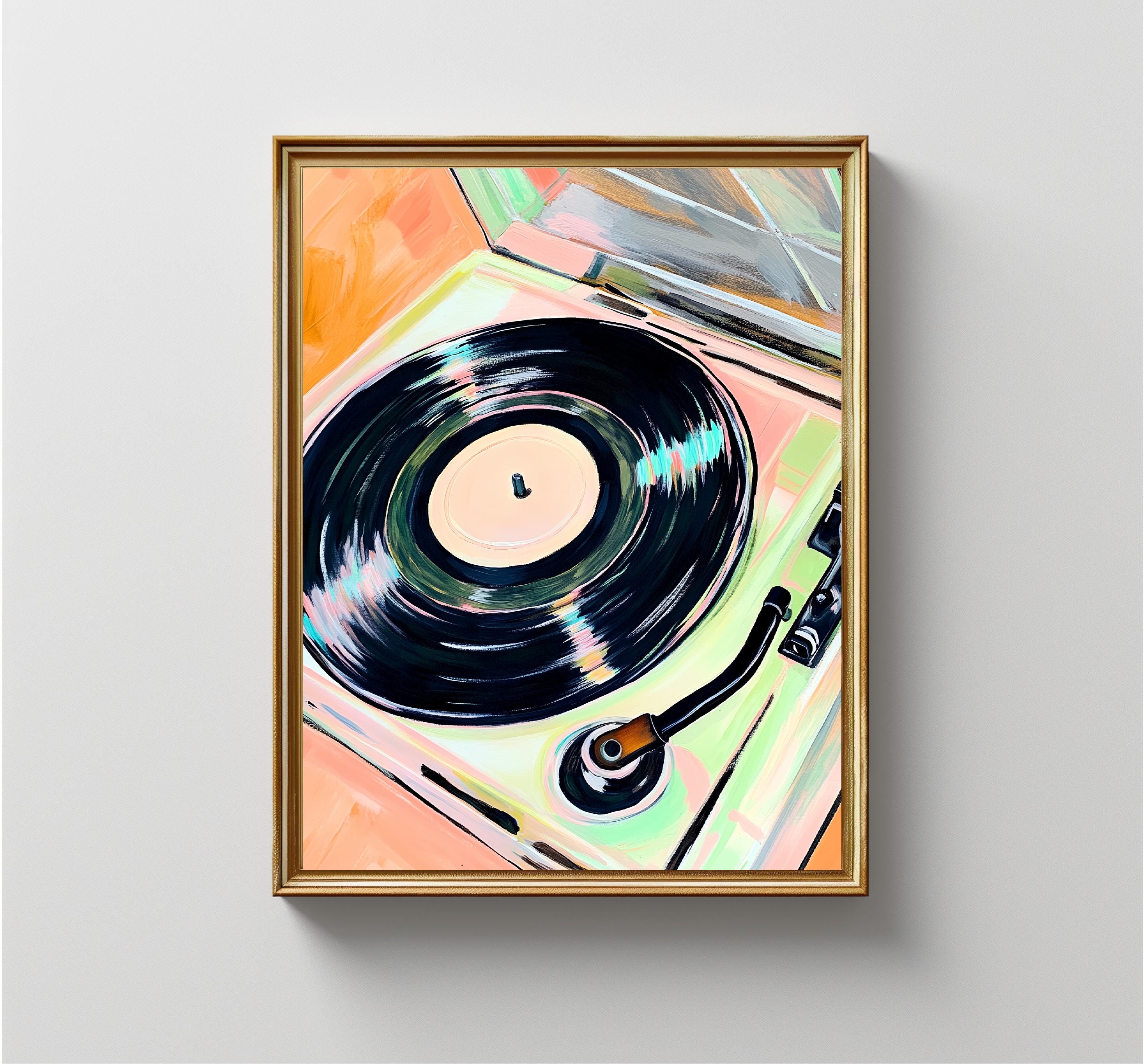 Record Player Music Painting | Music Wall Art Print | Music Digital ...