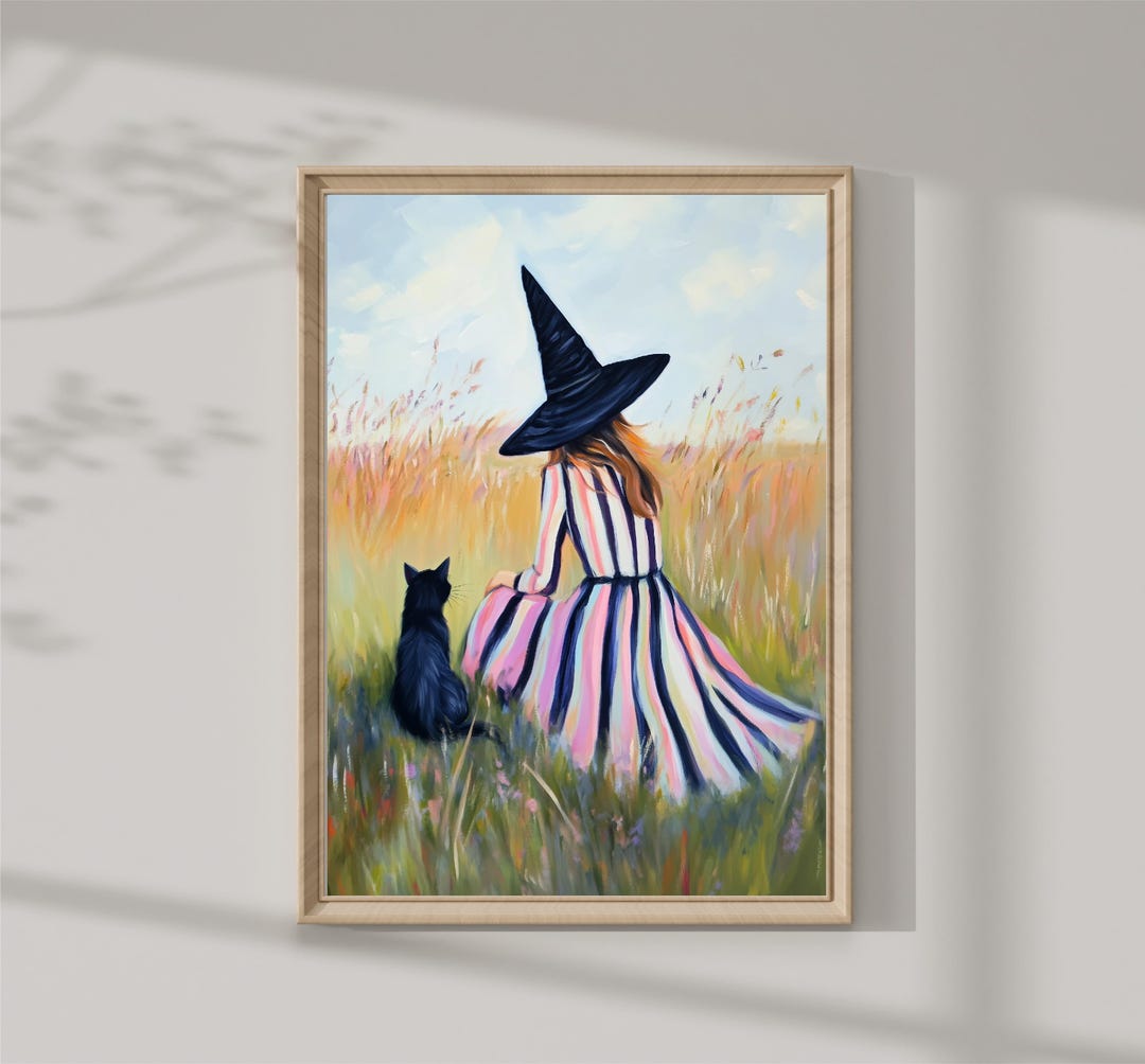 Pink Halloween Print Art | Pink Pastel Halloween Wall Decor Print ...