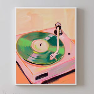 Record Player Music Painting | Music Wall Art Print | Music Digital ...