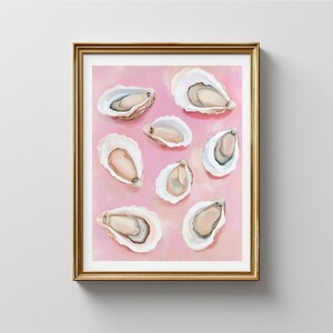 Pastel Colors Oyster Shell Painting | Abstract Coastal Beach House ...